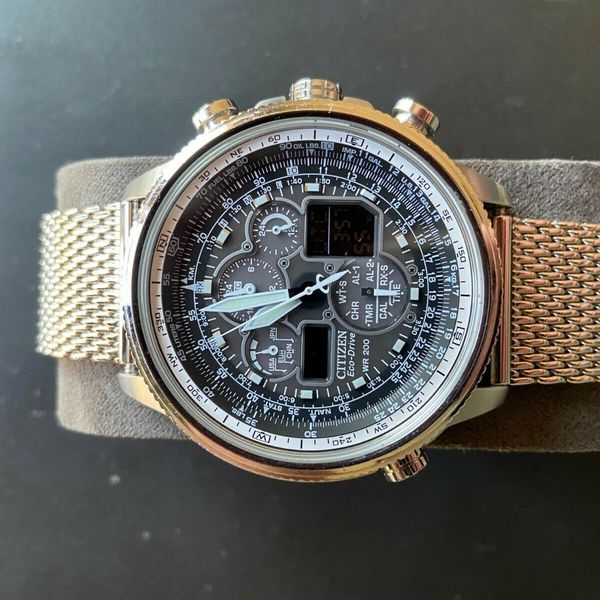 Citizen Eco-Drive Men's Navihawk UTC Chronograph Mesh 48mm Watch JY8030 ...