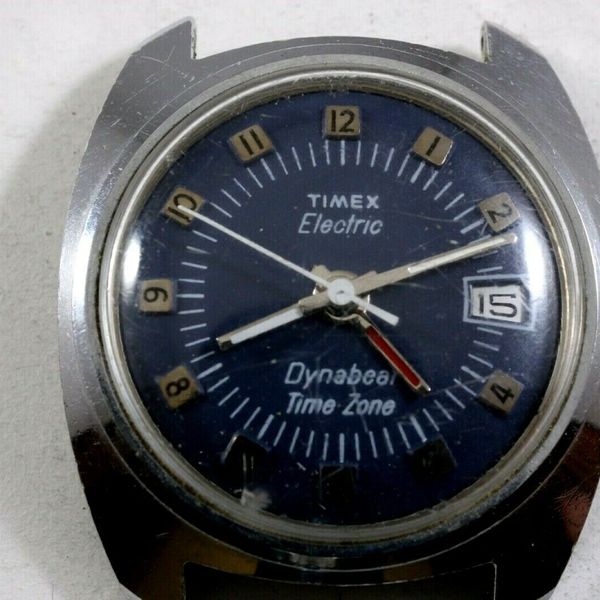 ONE MEN'S VINTAGE TIMEX ELECTRIC DYNABEAT TIME ZONE WRISTWATCH/PARTS ...