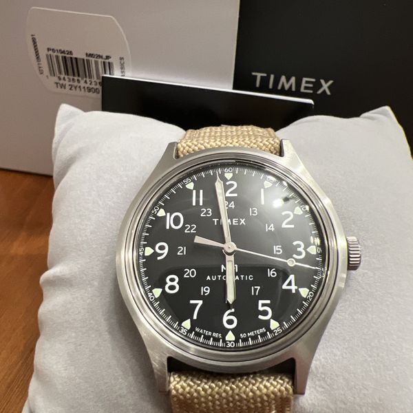 Timex MK1 Beige Mens 40mm Automatic Watch Military Mk1 TW2Y11900 ...