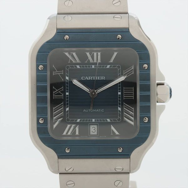 [Pre-owned] Cartier Santos de Cartier LM WSSA0048 SS AT Blue Dial Less ...