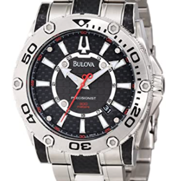 Bulova - Precisionist, Champlain Black Carbon Fiber Men's Watch ...