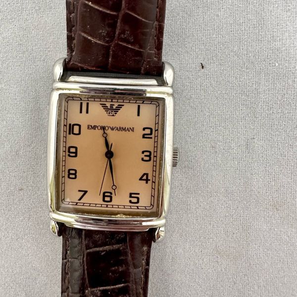 Emporio Armani Gentleman S Stainless Steel Tank Watch Ar 0203 Original