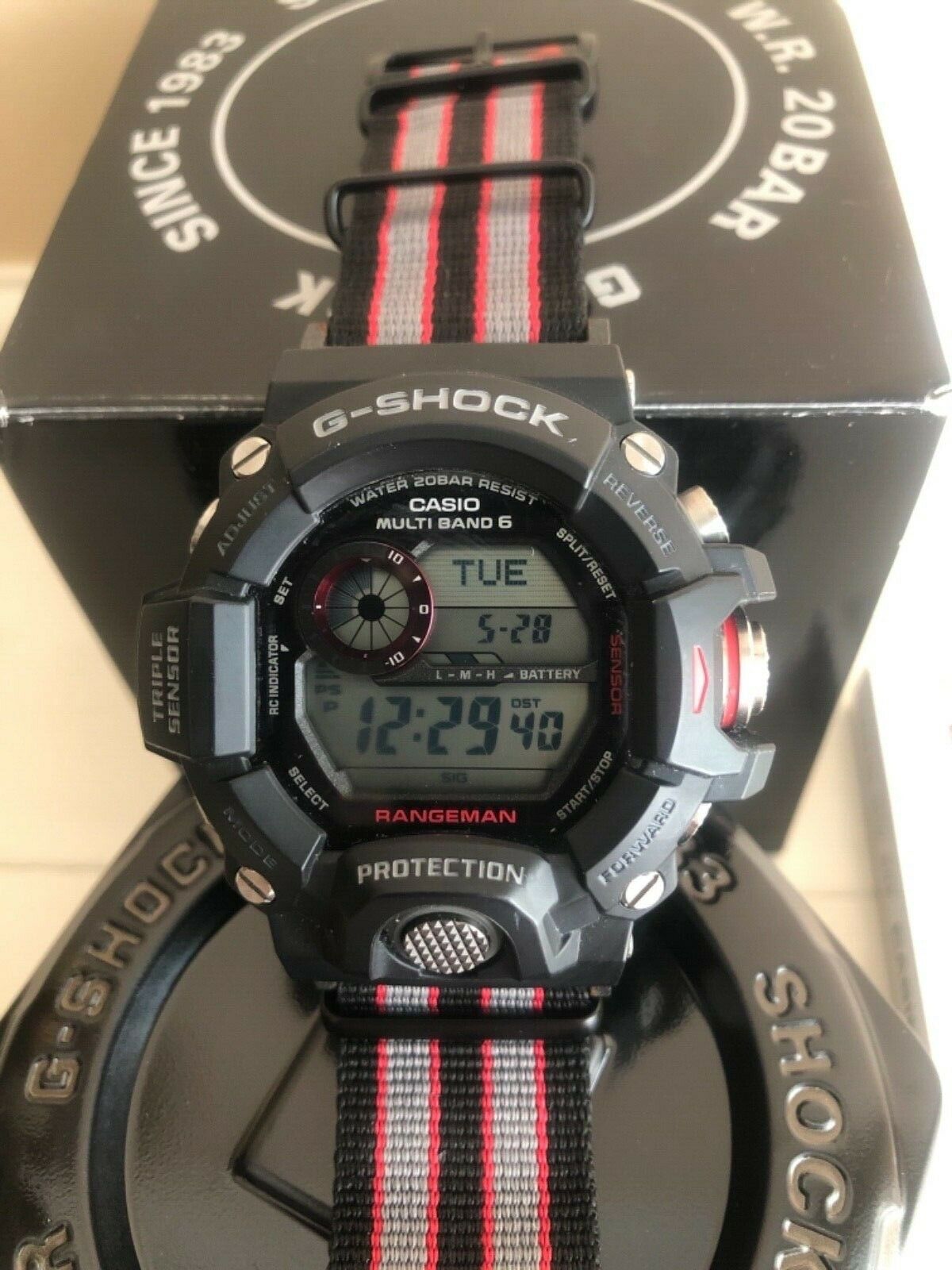 Casio G-shock Rangeman multi-band solar watch GW-9400-1CR plus extras ...