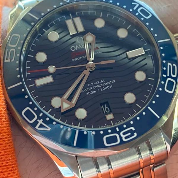 Omega Diver 300m Blue Wave Dial full kit w/ Rubber Strap! | WatchCharts ...
