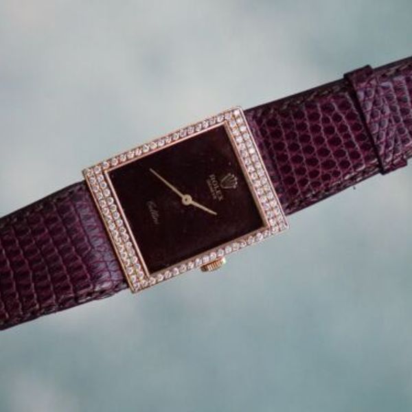 Vintage Rolex Cellini 70s 18K Yellow Gold Tank Manual Wind Red Dial ...