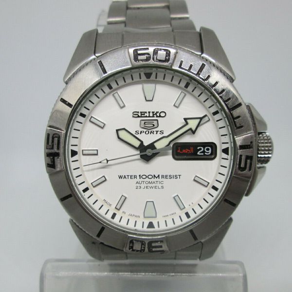SEIKO 7S36-02H0 100M STAINLESS STEEL AUTOMATIC MENS DIVER WATCH ...