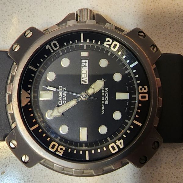 Casio MD-703 divers watch, vintage 1989, titanium, slightly used, new ...