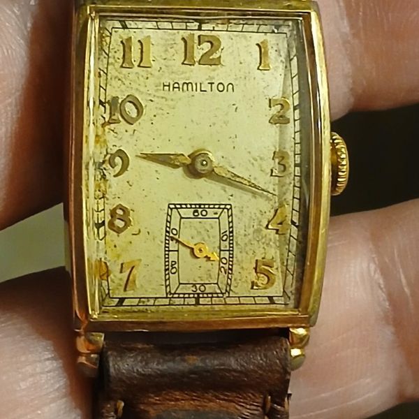 Vintage Hamilton MYRON 17J 980 10K GF Men's Windup Wrist Watch RUNNING ...