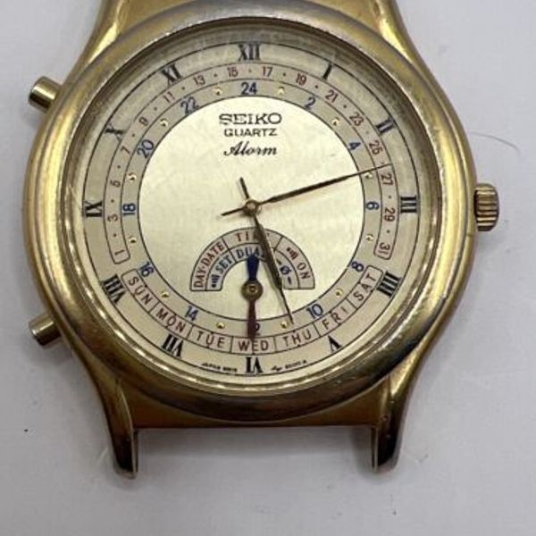 Vintage Seiko 8M15-8009 Dancing Hands Alarm Day Date Mens Watch Rare ...
