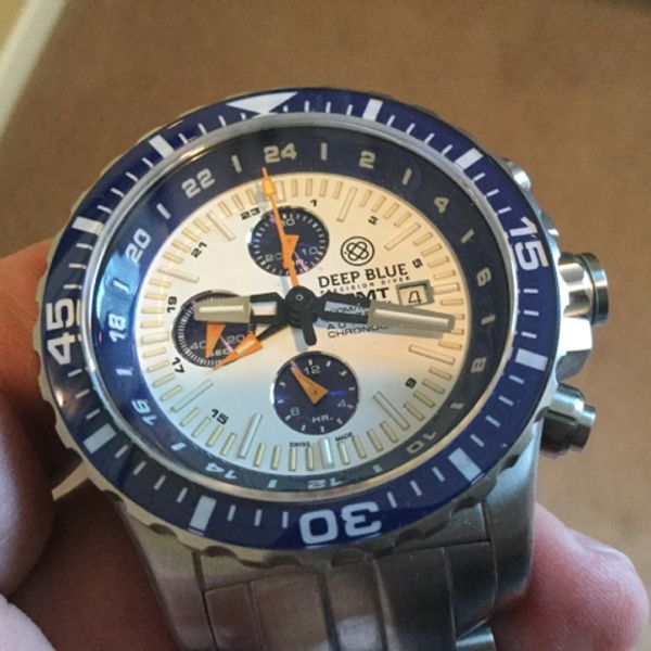 Deep Blue T-100 Diver Limited Edition Valjoux 7754 GMT | WatchCharts ...