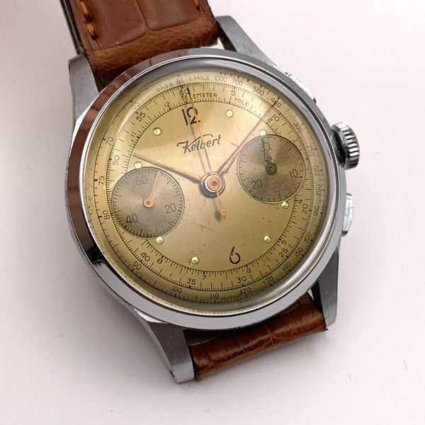 1940's Vintage KELBERT WATCH CO. SWISS chronograph steel | WatchCharts ...
