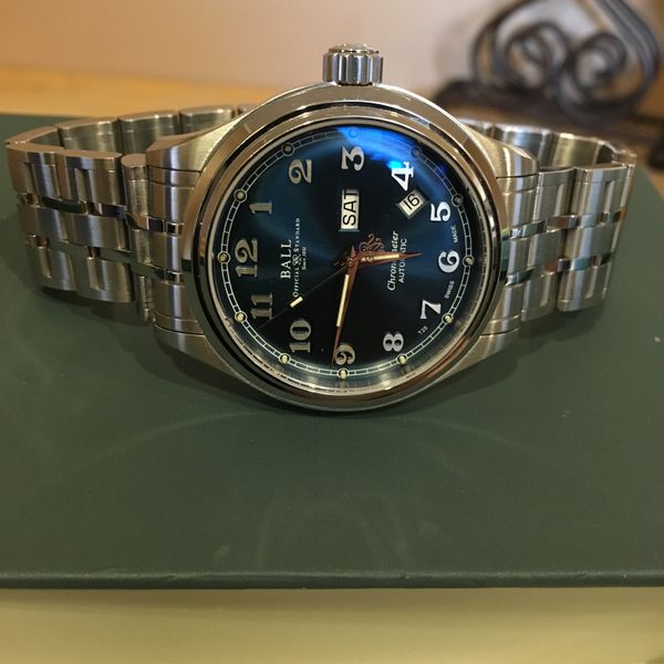 Ball Trainmaster Cleveland Express Stainless Steel Blue Dial COSC mint ...