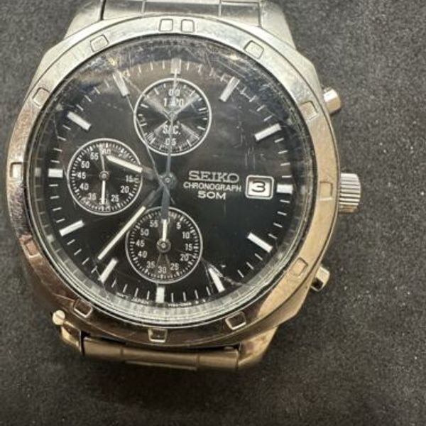 Seiko chronograph 50m Stainless Steel Men's Watch | WatchCharts Marketplace