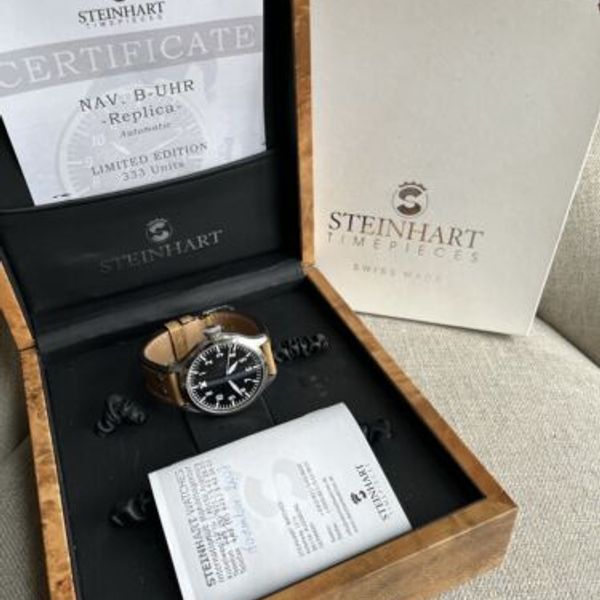 Steinhart Nav B-Uhr Type A Dial 47mm AUTOMATIC Black Men's Swiss ETA ...