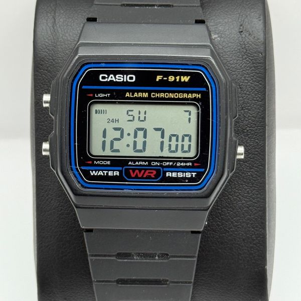 Casio Digital Watch F-91W 593 Alarm Chronograph Quartz 35mm Unisex ...