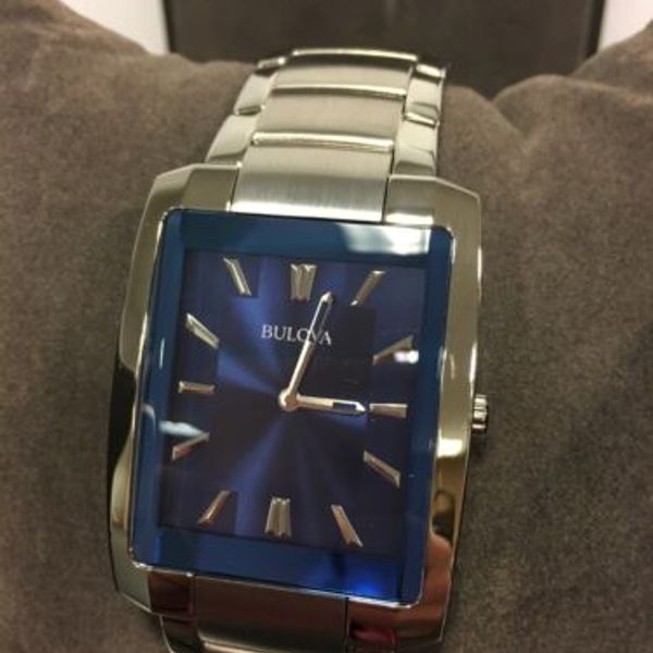 BULOVA Classic Blue Dial Stainless Steel Men's Watch - 96A169 MSRP ...