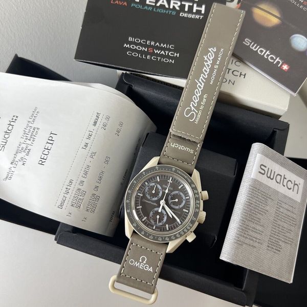 Omega x swatch moonswatch Mission To Earth-Desert- SO33T103-receipt ...