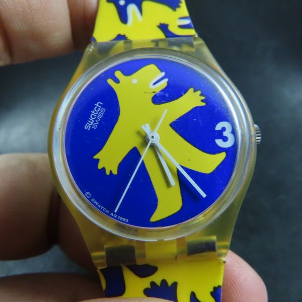 Swiss Made Swatch Special Dog Pattern Quartz Men Watch | WatchCharts ...
