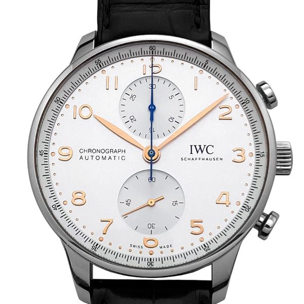 [Pre-owned] IWC IW371604 Portugieser Chronograph SS Silver Dial/RG ...