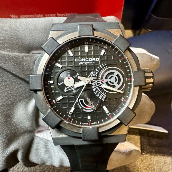 Concord C1 Retrograde Titanium Automatic Day-Date Wristwatch 320054 Box ...