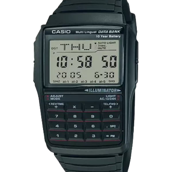 Casio DBC32-1A, 25 Page "Databank" Resin Watch, 10 Year Battery ...