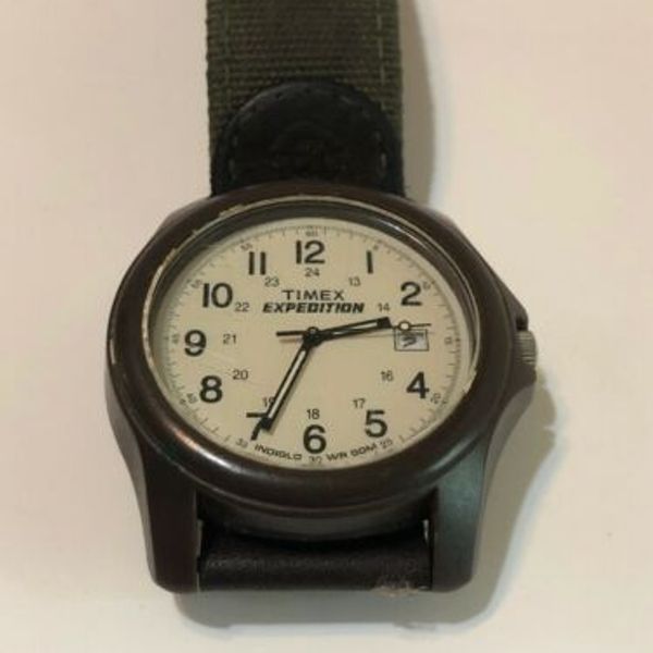 Timex Expedition Indiglo WR50M Date Nylon Leather Band Quartz Men's Watch | WatchCharts