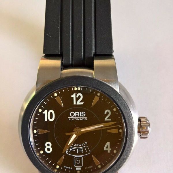 ORIS TT1 7518-44 Automatic Day Date Steel Rubber Big Crown Men’s Watch ...