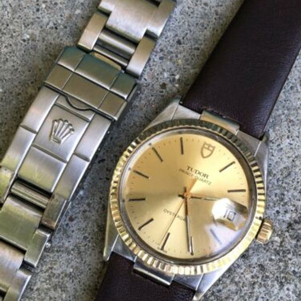 TUDOR ROLEX Prince-Oysterdate 78370 Quartz 2-Tone Steel 14k Original ...
