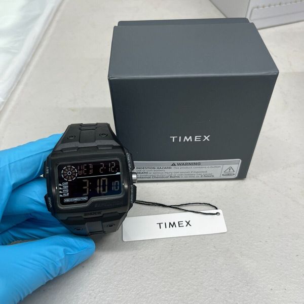 Timex Expedition Grid Shock with Black Resin Strap Indiglo Negative ...