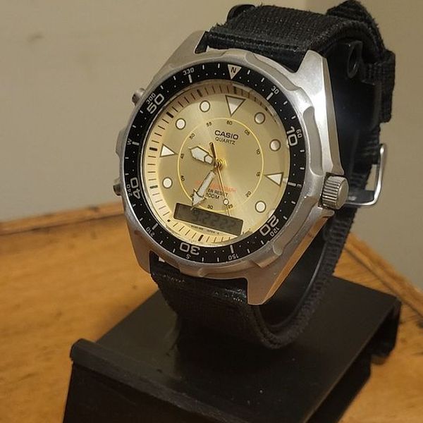 WTS: Vintage Casio jumbo 100m AMW-320D gold face | WatchCharts Marketplace