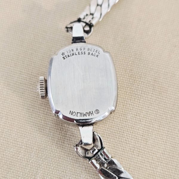 Vintage Hamilton Ladies Watch 10K RGP Bezel & Stainless Back Speidel ...
