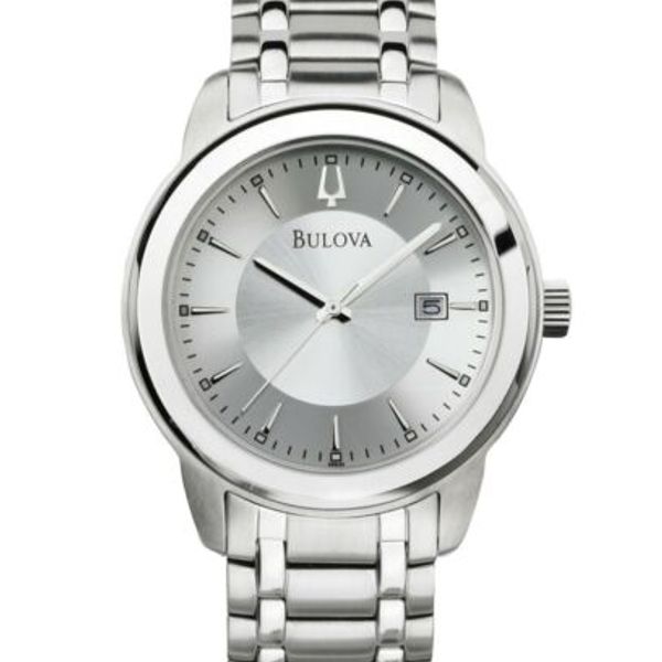 BULOVA MEN'S 96B165 DRESS STAINLESS STEEL SILVER DIAL 40MM QUARTZ WATCH ...
