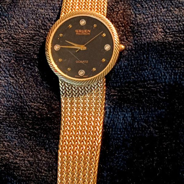 Vintage GRUEN Precision Diamond Gold Mens Watch WORKING | WatchCharts ...