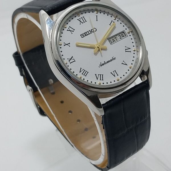 Vintage Seiko 5 Automatic White face Men's Wrist Watch 17 Jewels ...