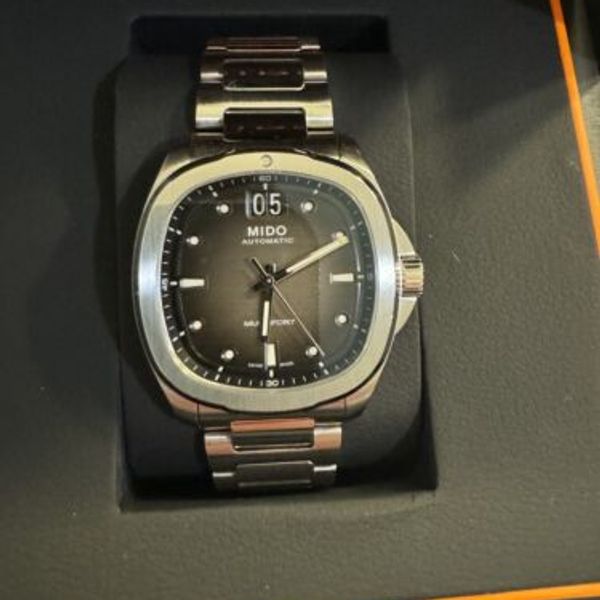 Mido Multifort Big TV Grey Dial - Steel and orange bands | WatchCharts ...