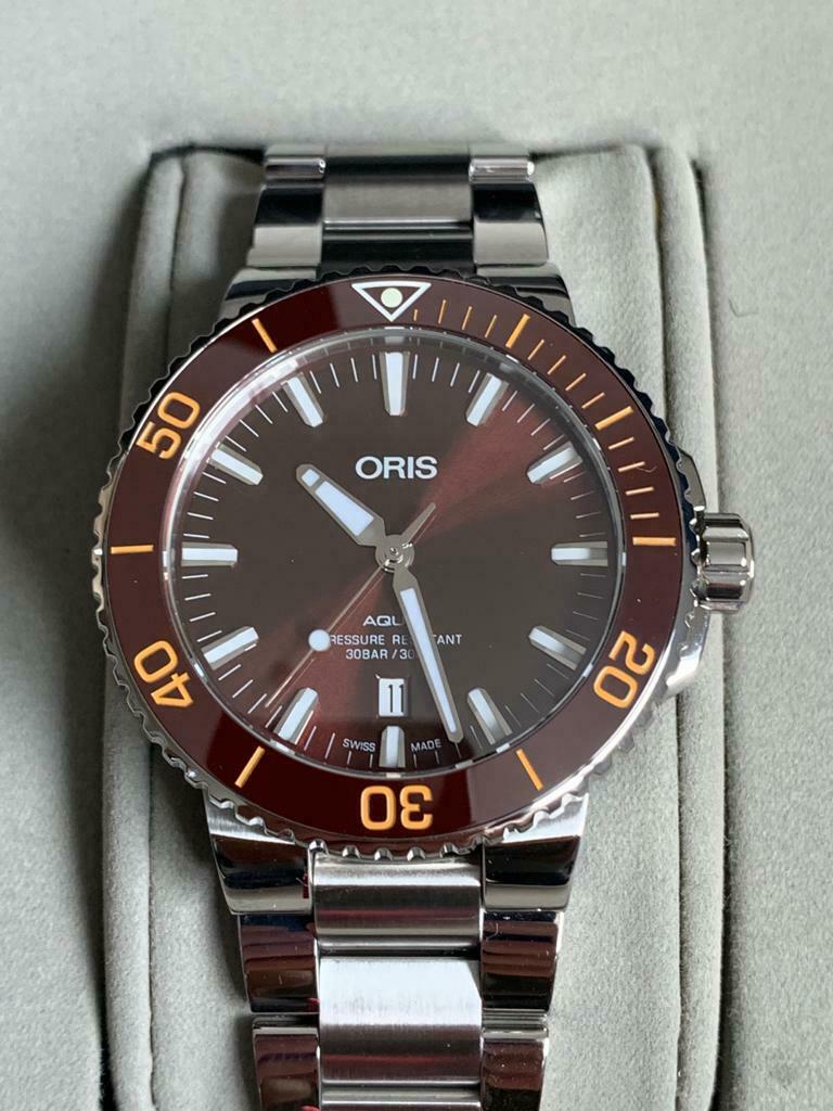 ORIS - Aquis Date Automatic Brown Men's Watch 01 733 7730 4152 - 07 8 ...