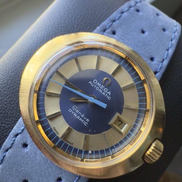Vintage Omega Dynamic Automatic Watch Ladies 1970s Swiss Gold blue ...