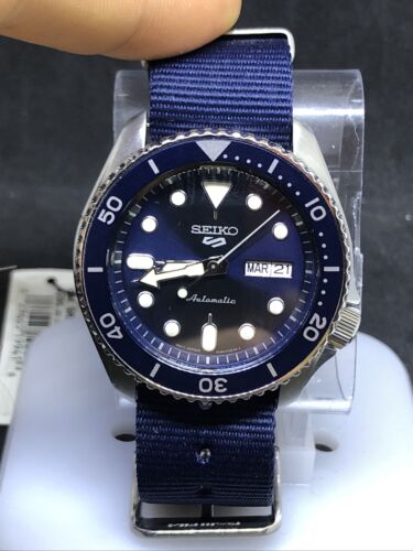 New Seiko Men's Blue Dial Nylon NATO Strap Dive Watch - SRPD87 #23 ...