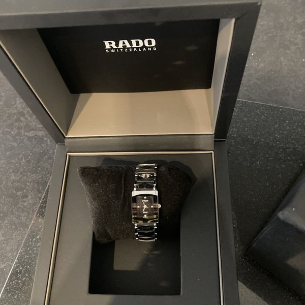 Rare RADO ladies Diastar Jubile Watch 4 diamonds on face ceramic and ...