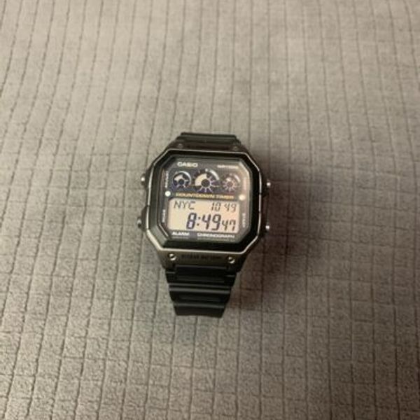 Casio AE-1300WH-8A 10 Year Battery Life Countdown Timer Resin Digital ...