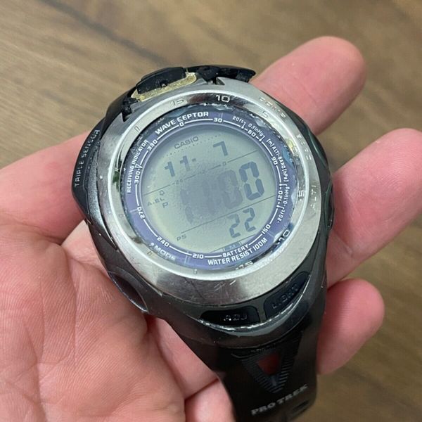 RARE Casio PROTREK 3043 PRW 1200 Wave Ceptor Men's Digital Watch AS IS ...