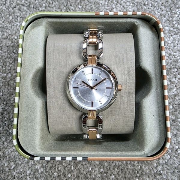 Orologio Fossil Kerrigan tre lancette bicolore acciaio inox BQ3341 ...