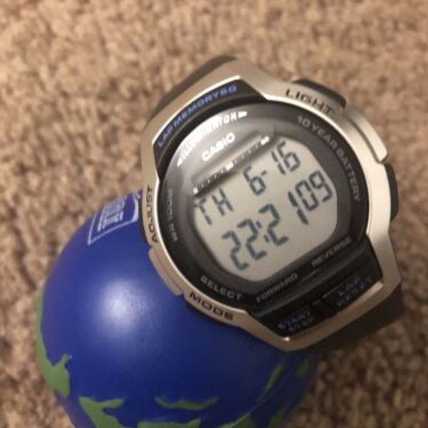 Casio Illuminator 3468 WS-1000H WR 10BAR Black & Green Digital Watch 60 ...