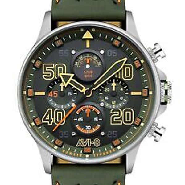 AVI-8 Hawker Typhoon Chronograph Green Dial Quartz Men's Watch AV-4093 ...