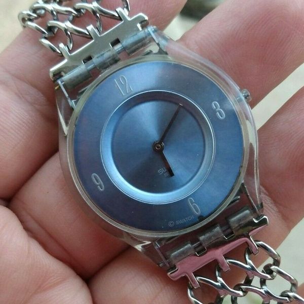Slim Swatch watch Swiss AG 2002 water resistant skin-New Battery ...