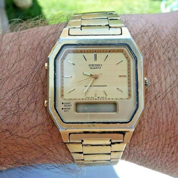 RARE Vintage Men's Analog-Digital Watch SEIKO H601 5389 Alarm Chronograph | WatchCharts Marketplace