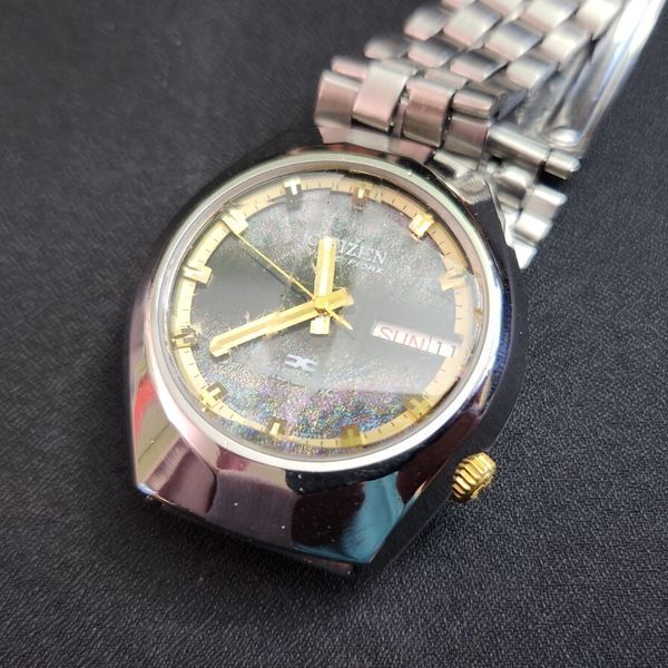 Rare Rainbow dial 1973 Citizen Hisonic Tuning Fork watch 3702A Lic ...