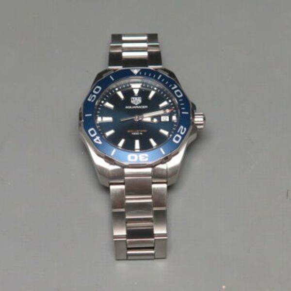 Tag Heuer Aquaracer 300M Stainless Steel Navy Blue Men's Watch WAY111C ...