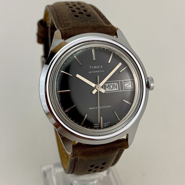 Vintage Timex Viscount Watch Mens 70s 1977 Automatic M33 Black New ...