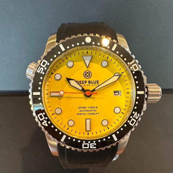 Deep Blue Diver 1000 II 40MM Automatic Diver Yellow Dial | WatchCharts ...